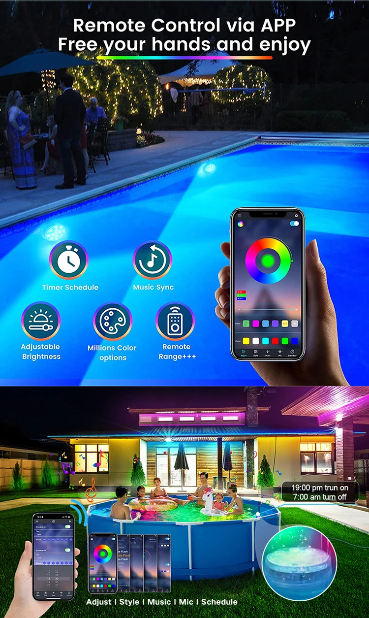 Oem Swimming Pool Led Submersible Aquarium Diving Piscina Light Fish ...