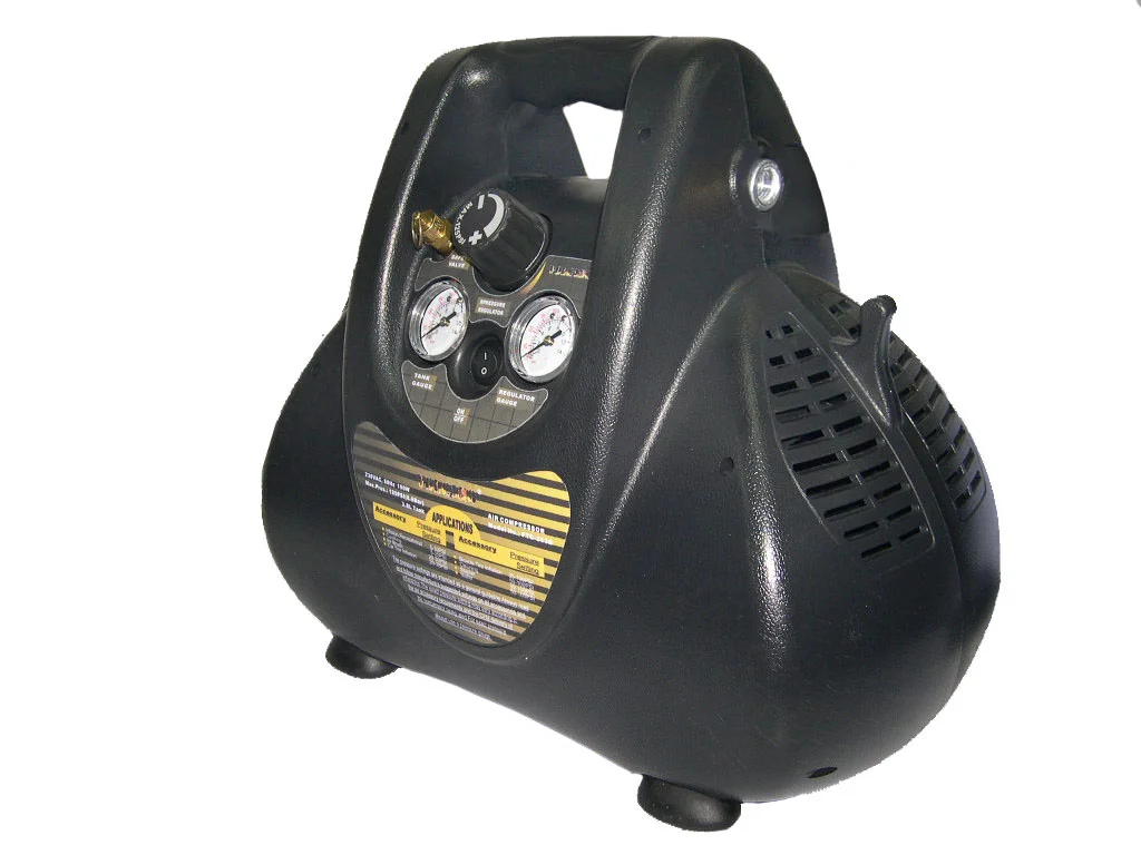 AC/DC Power Portable Air Compressor tank with 3.75 Liter Low Noise Mini ...