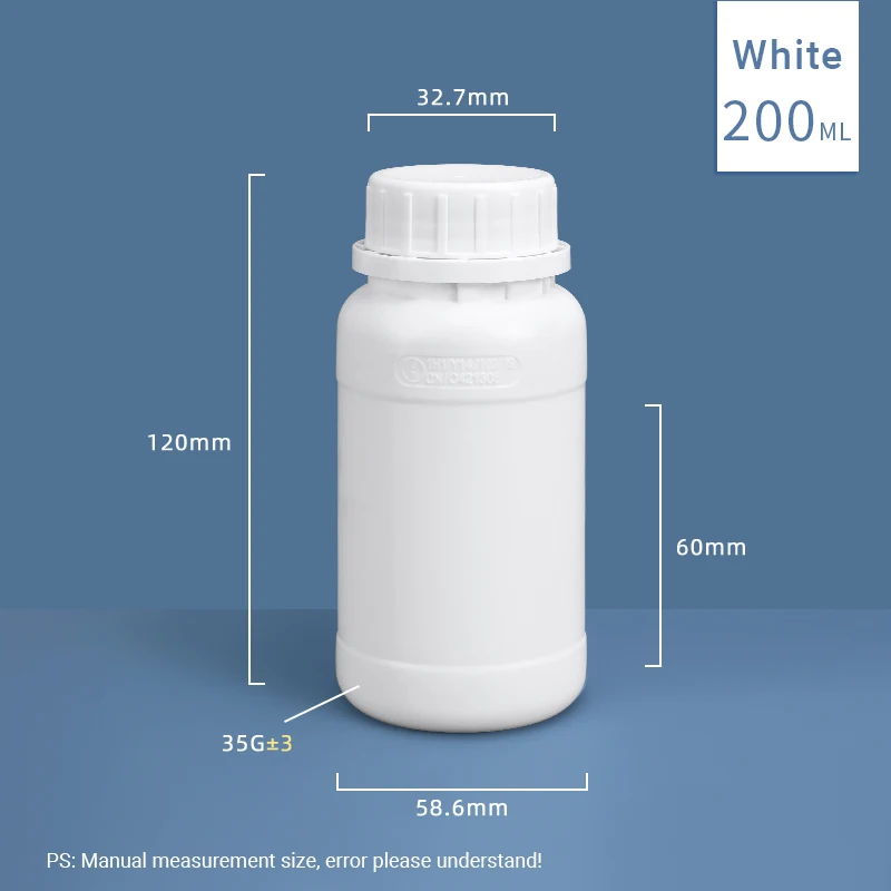 1 Liter HDPE Fluorinated Plastic Bottle for Chemicals