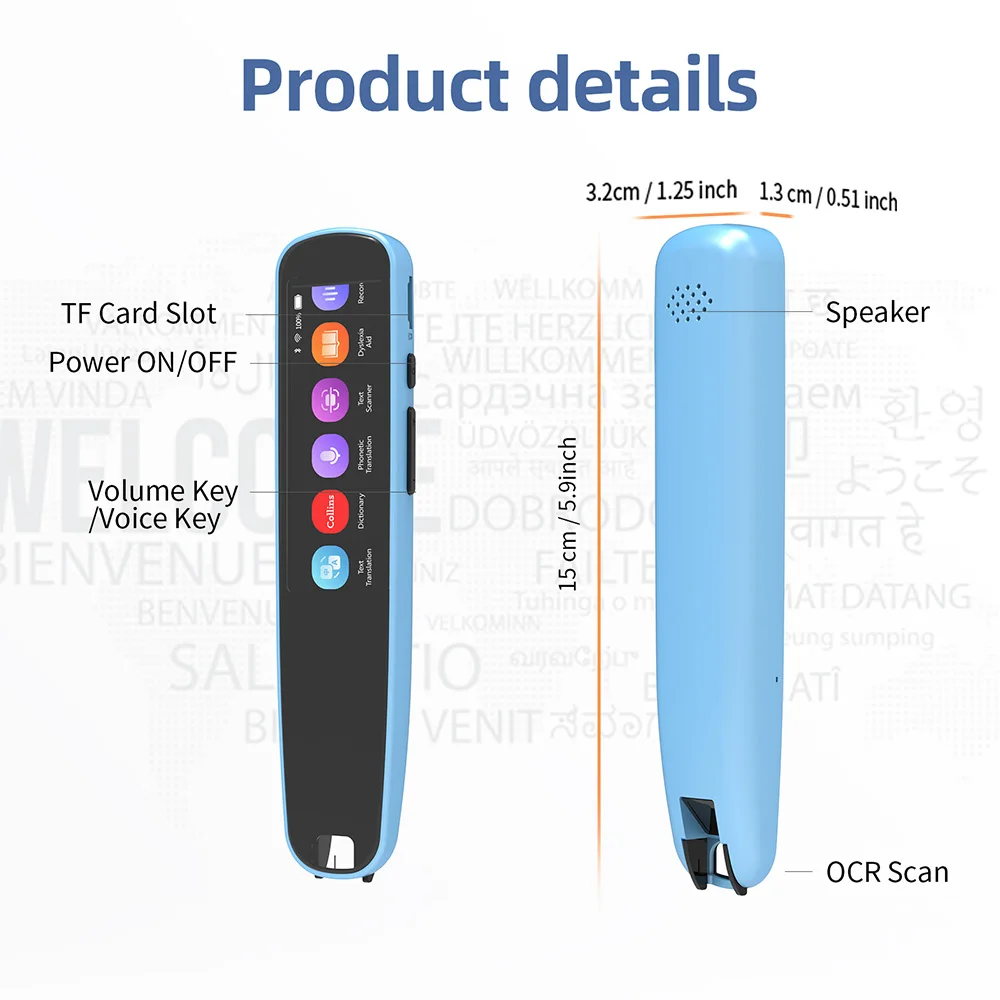 Top Selling 2.98inch Touch Screen Translator Pen - 112 Languages