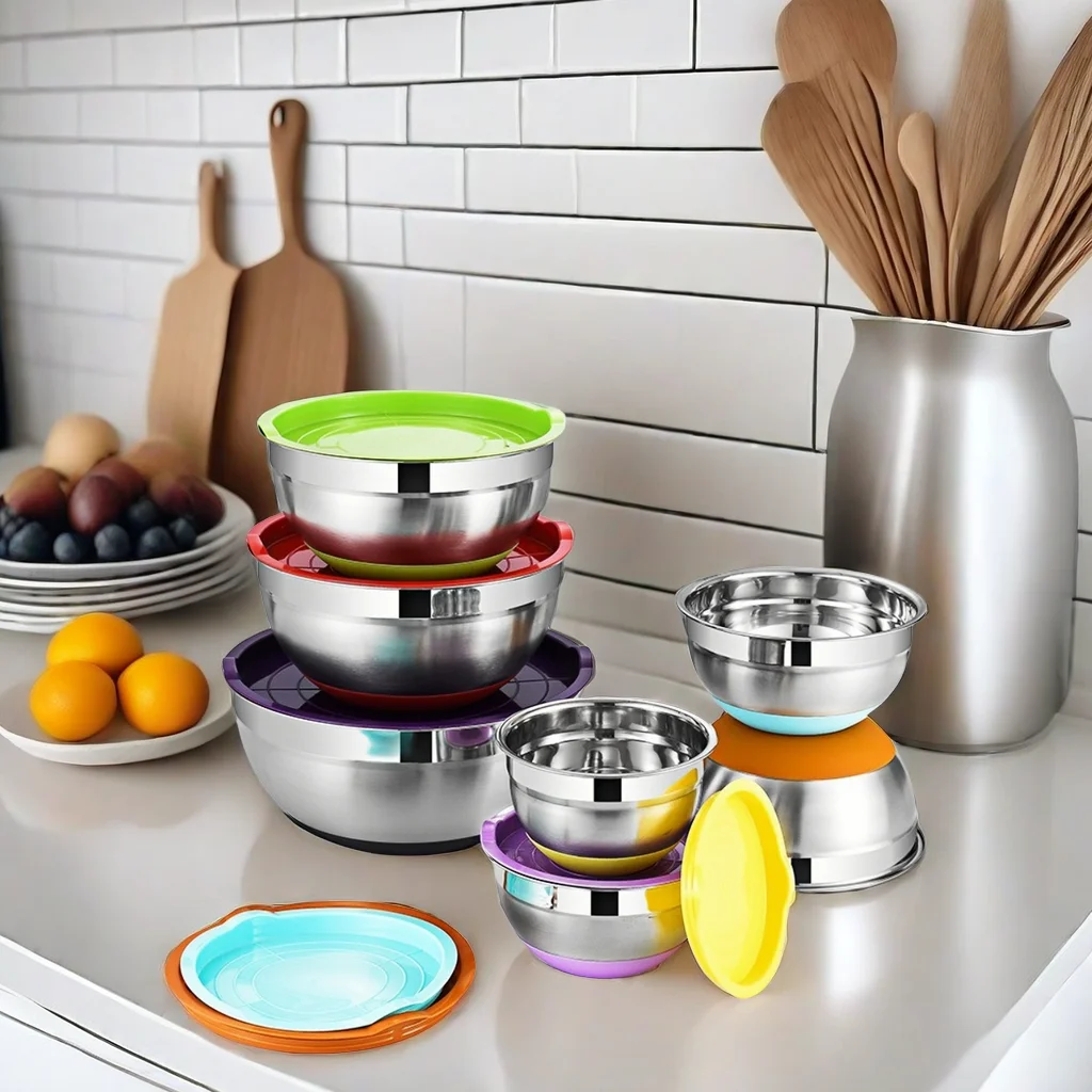 Stainless Steel Bowls With Grater Attachments,Non-slip Bottoms ...
