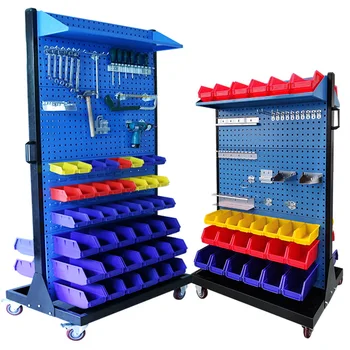 Metal Perforated Pegboard Back Panel Display Rack Stand For Hardware ...