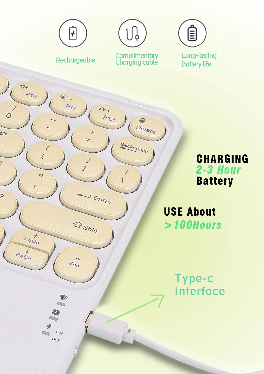 JESOY Touchpad Mini Wireless Keyboard for Ipad & Tablets