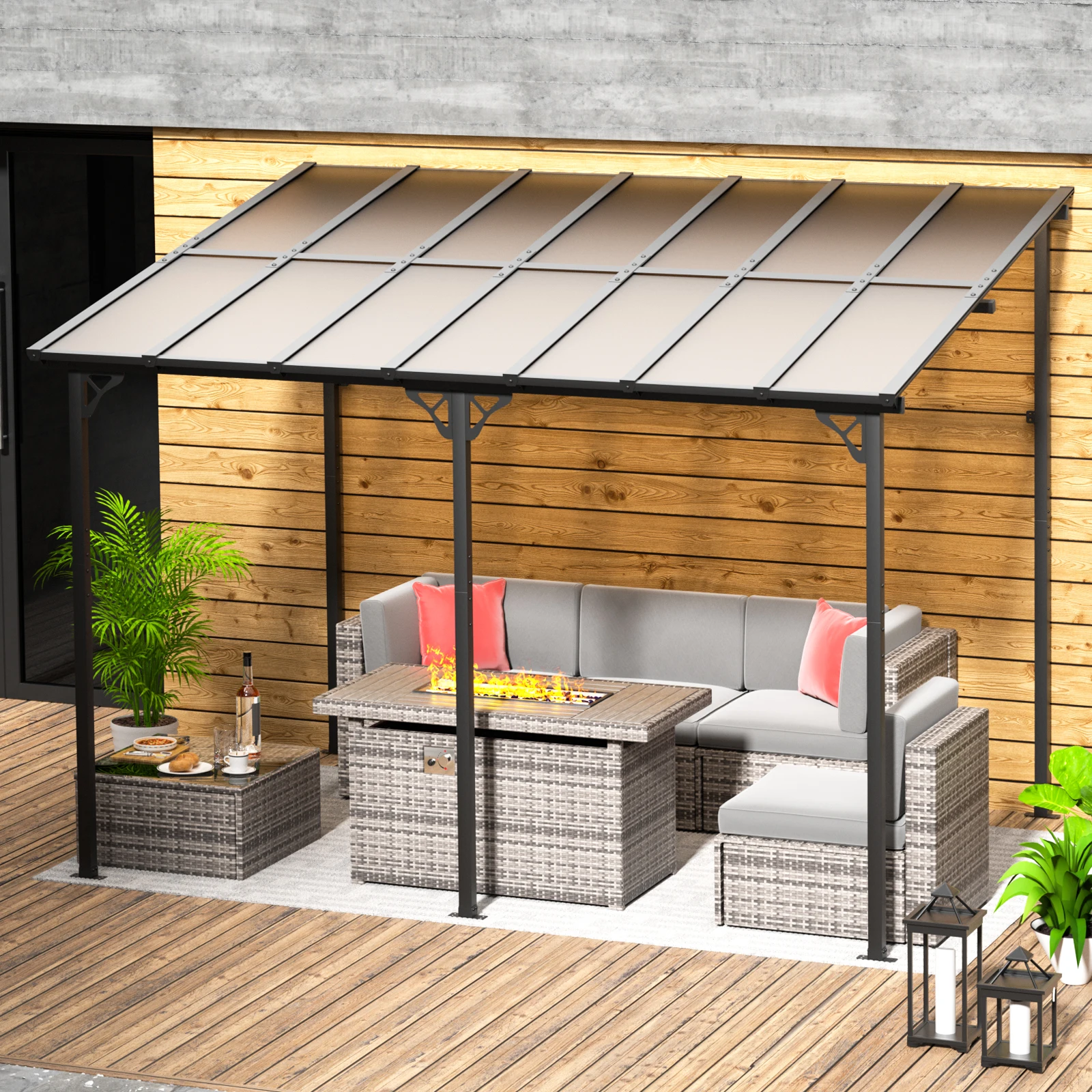 Retractable Gazebo 10x10 - Motorized Pavilion Garden Outdoor