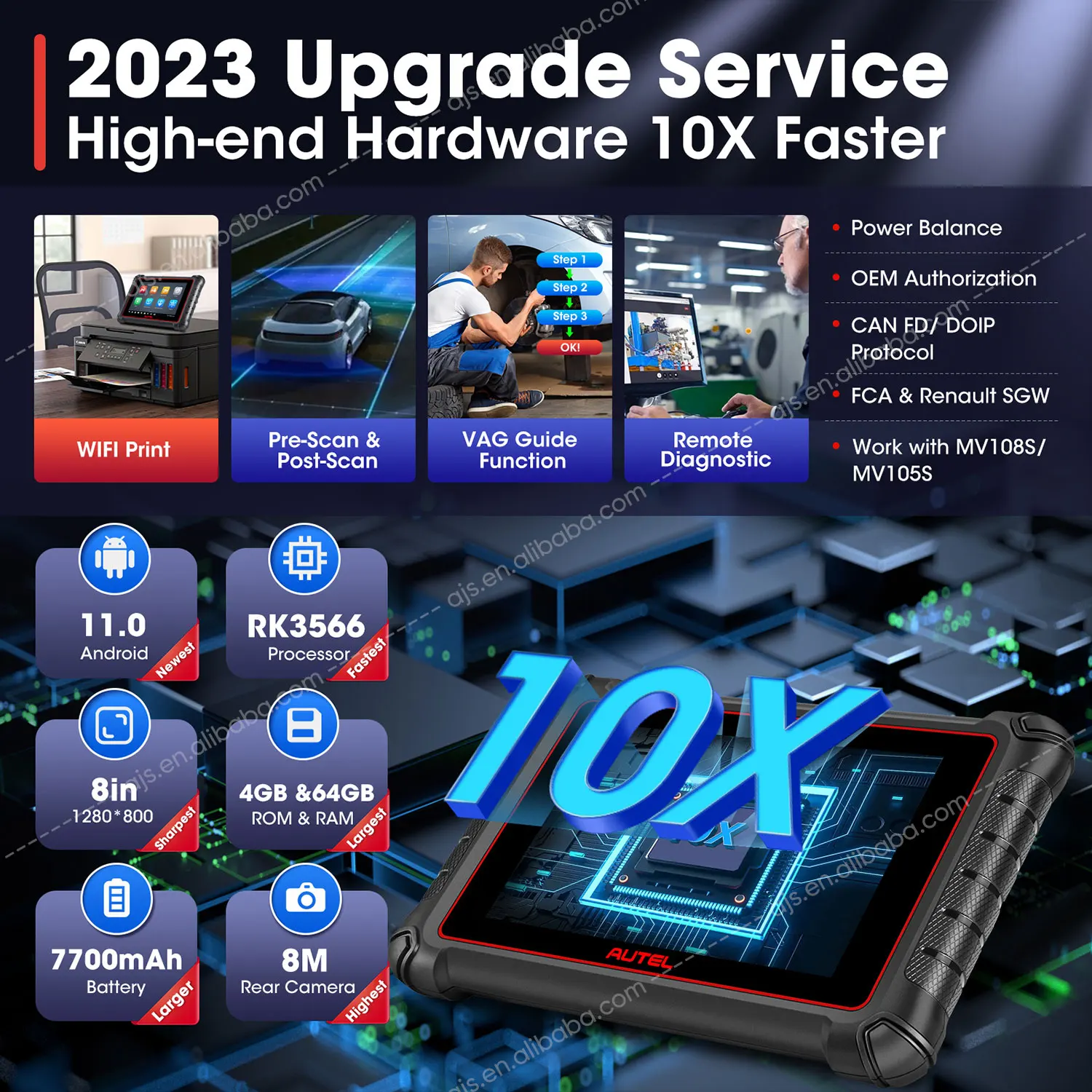 Autel Maxipro Mp900 Vehicle Obd2 Scanner Tool Mp808 Mp900e Full System ...