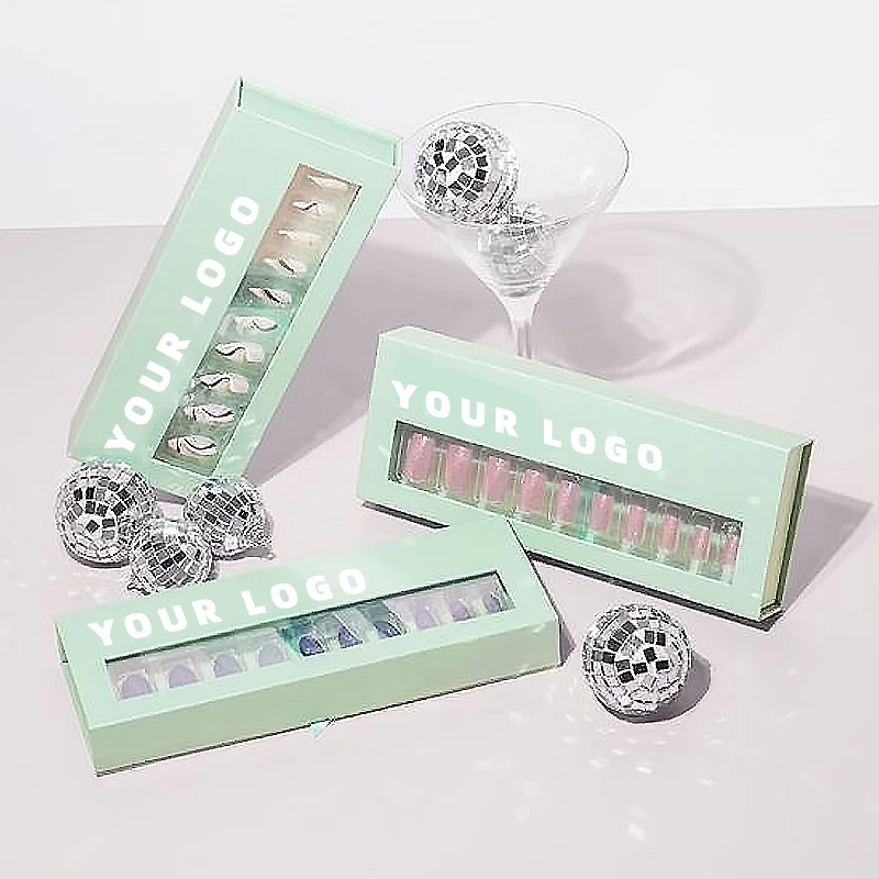 Custom Black Luxury Nail Packing Boxes with Sponge Liner Empty False ...