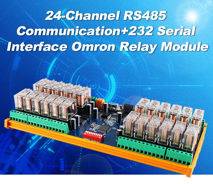 24-channel Rs485 Communication Modbus Rtu/232 Dc24v Relay Output Module ...
