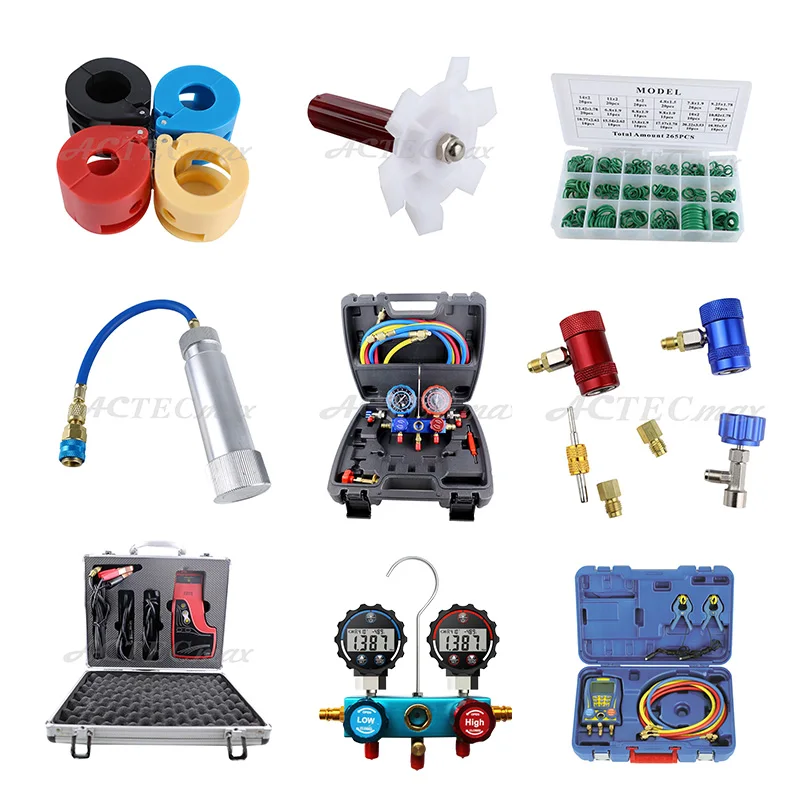 Actecmax Air Conditioning Tool Kit R134a Manifold Gauge Set Ac.137.050 ...
