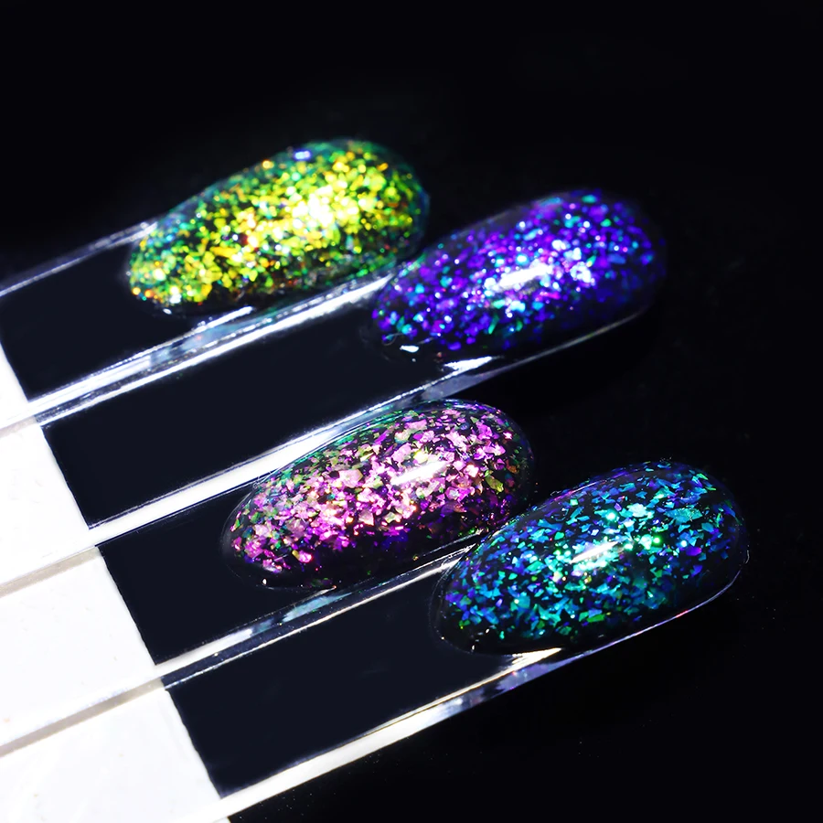 Vinimay Shine Aurora Sequin Effect Nail Top Coat Uv Gel Polish Soak-off ...