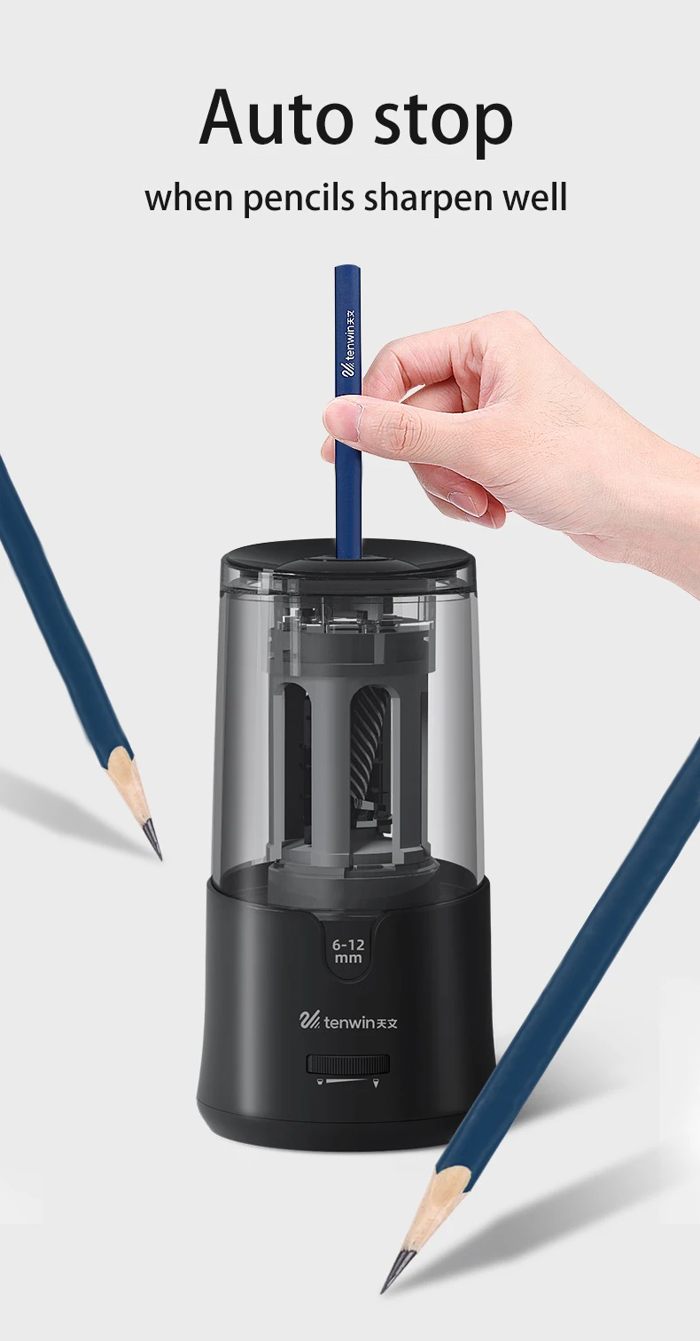 Tenwin 8038 Electric Pencil Sharpener - Heavy-Duty & Easy to Use