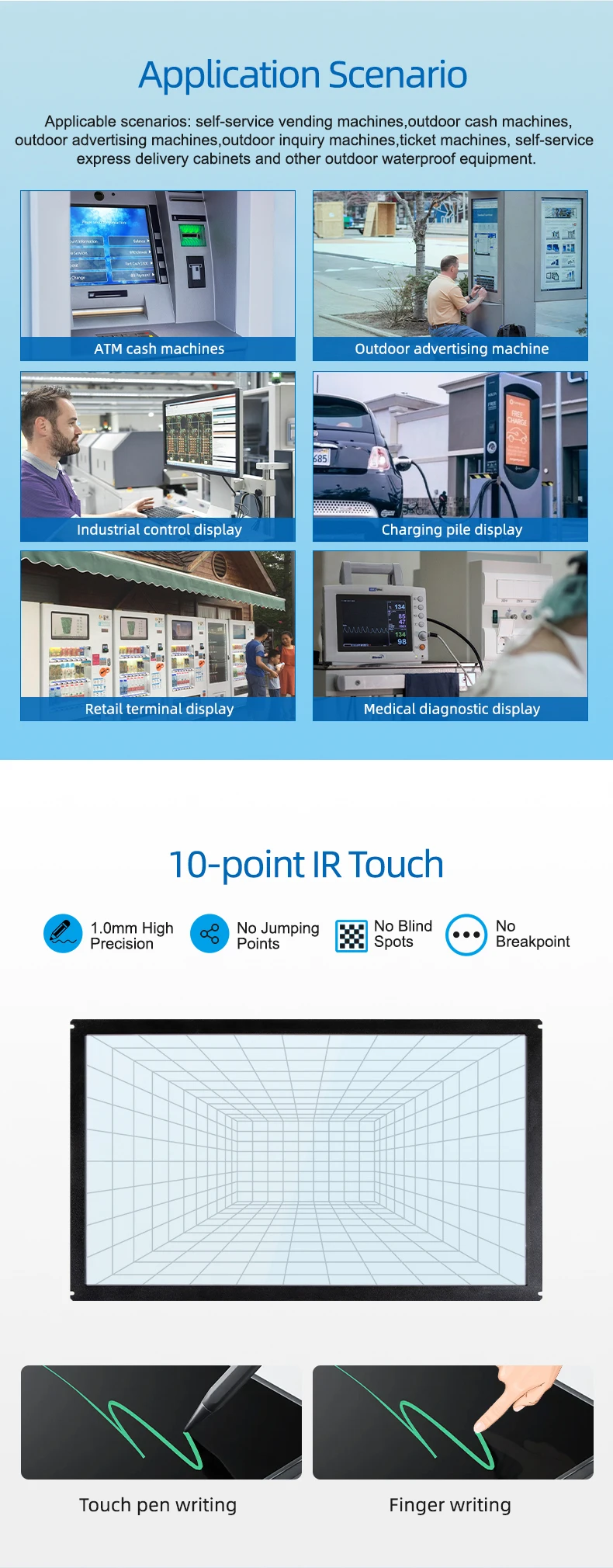 21.5inch IP65 Waterproof Interactive Infrared Touch Screen Display ...