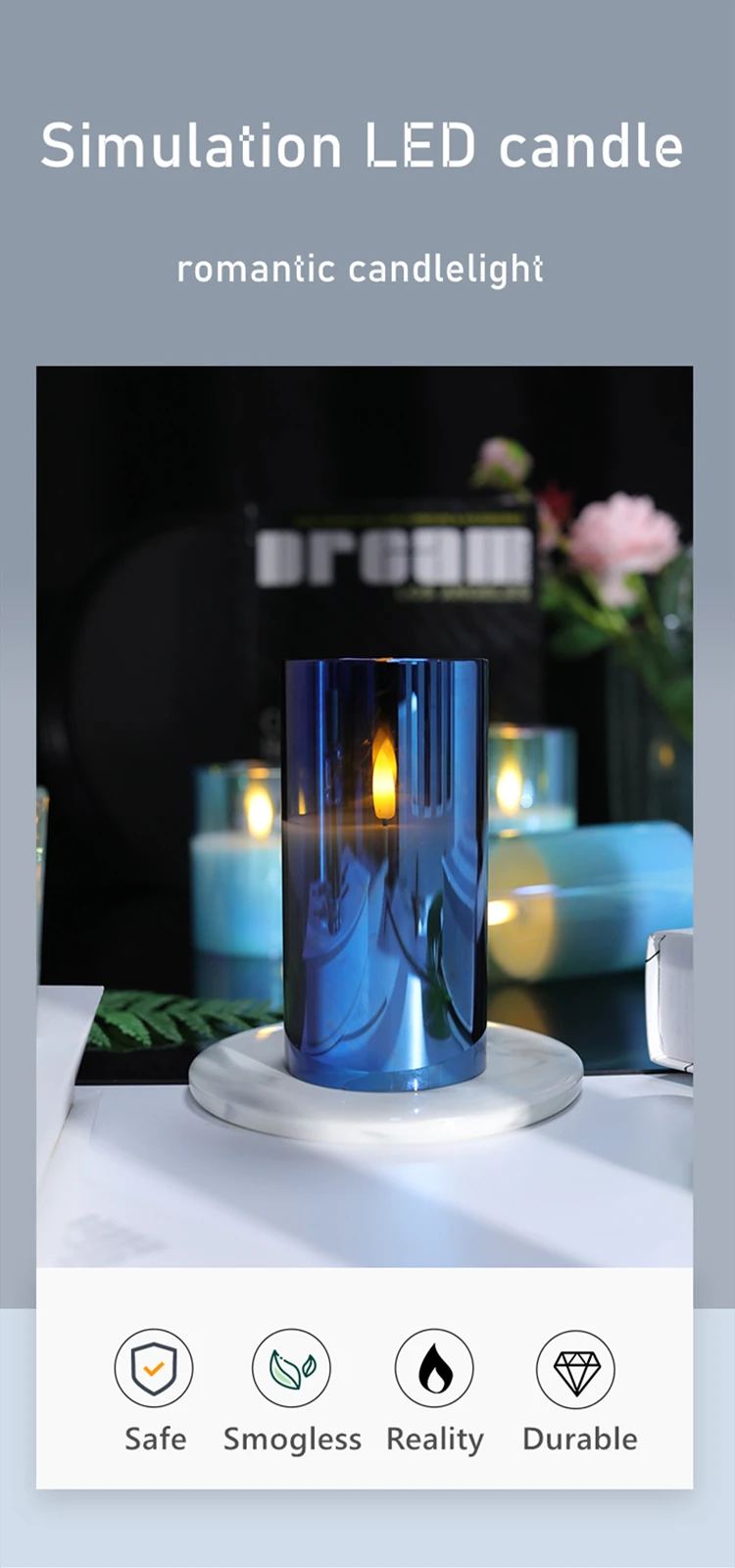 Luxury Flame-less Candlestick,Flame-less Battery Candles,Flickering Led ...