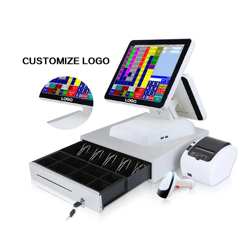 Dual Display Restaurant POS System All in One Touch Screen POS Cashier ...