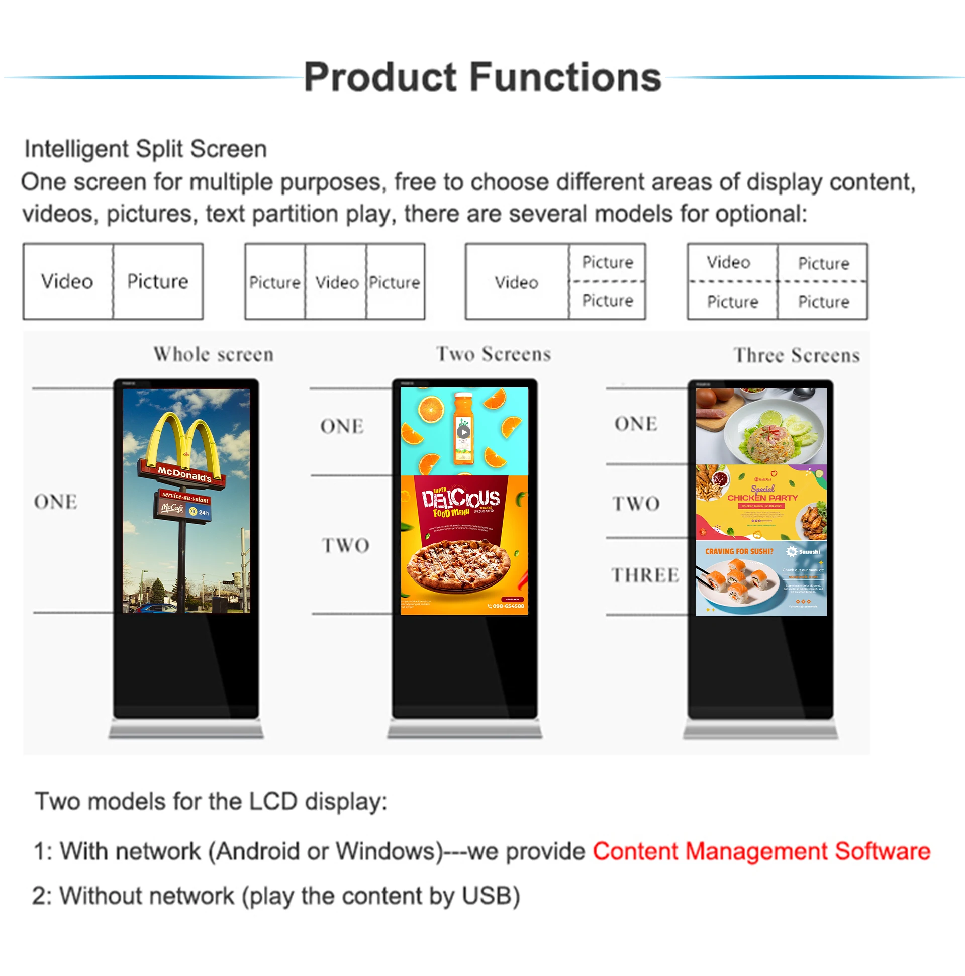 Advertising Digital Signage Lcd Floor Standing Advertising Display ...