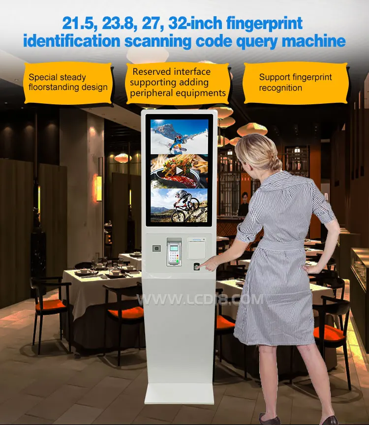 Self Service Finger Prints Self Service Kiosk Support NFC QR Code ...