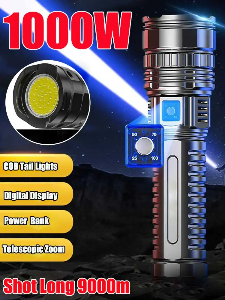 Super Powerful Long Range LED Emergency Spotlight Flashlight
