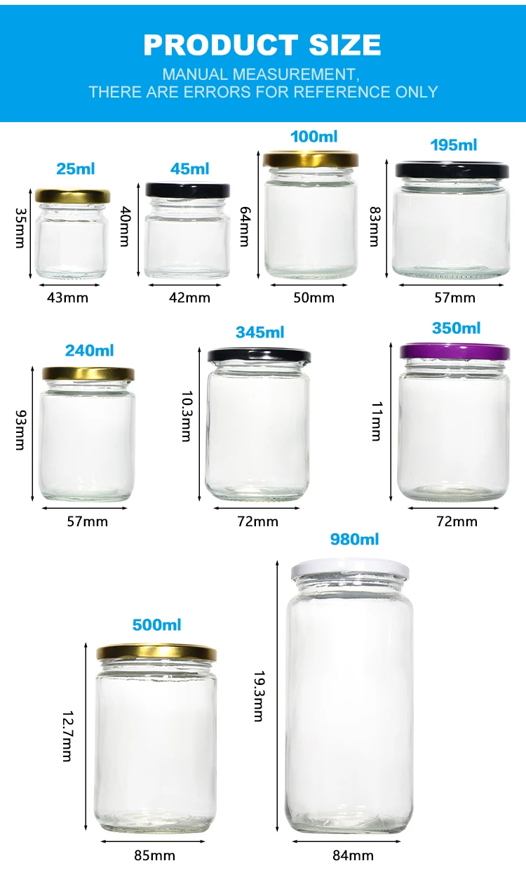Cheap Price 1000 ML 1L Big Volume Glass Round Shape Food Storage ...