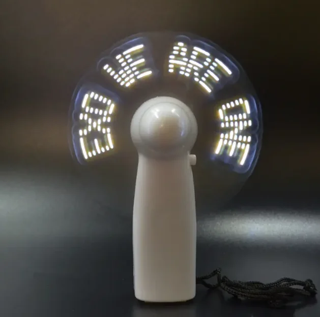 Mini Portable LED Custom Message Battery Fan - 1 Year Warranty