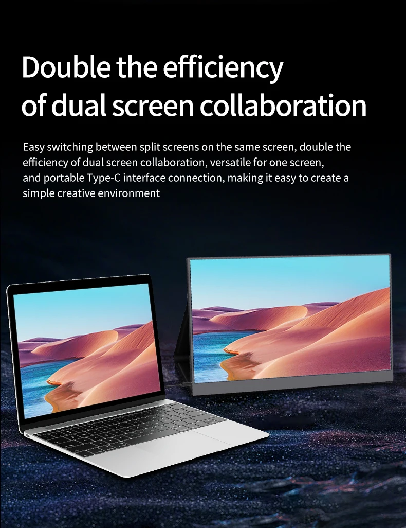 15.6 Inch Portable Monitor - 100% Srgb Display Quality