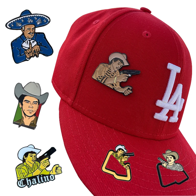 Custom Logo Mexican Baseball Hat Pins - Metal Cowboy Brooch