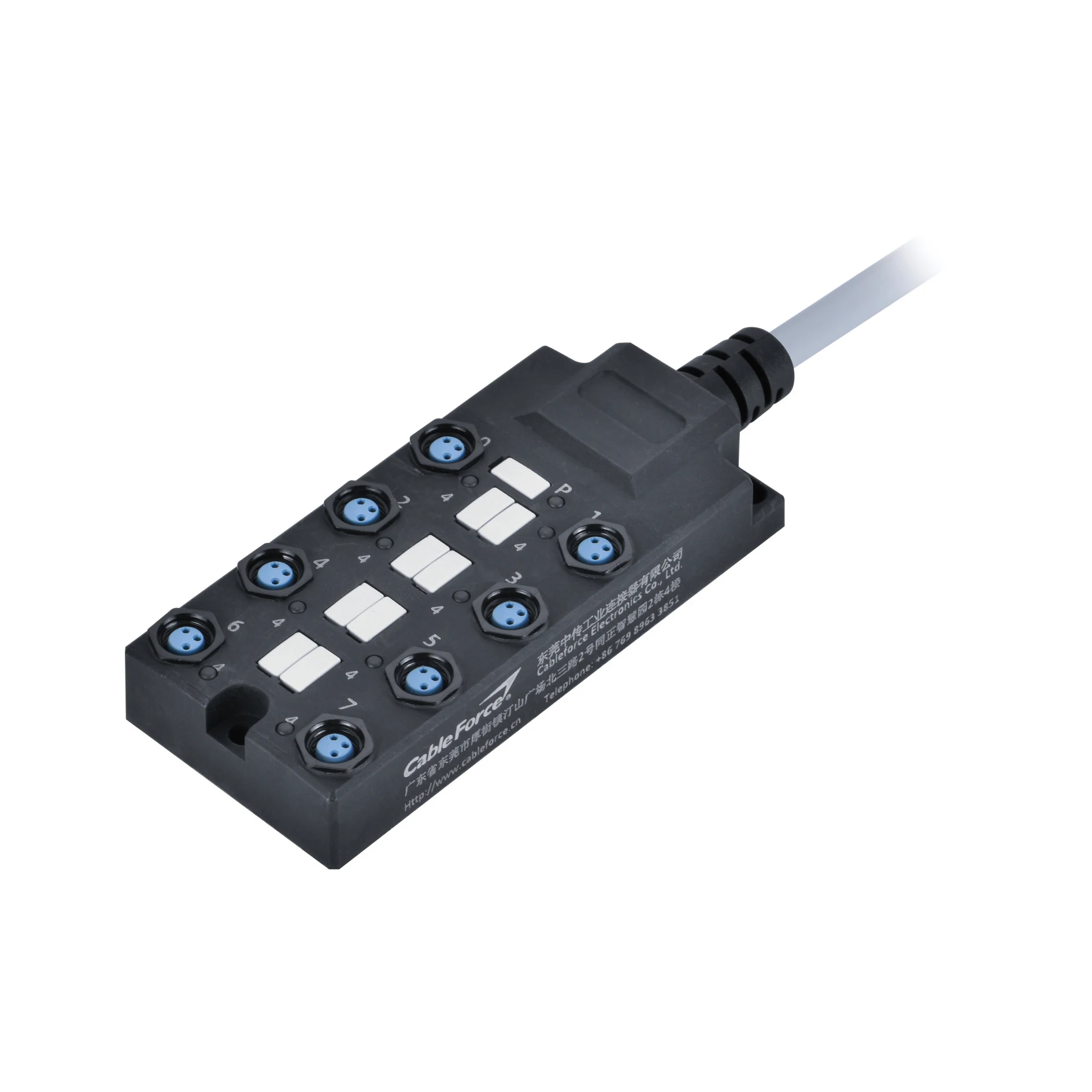 M12 Distribution Box Pnp 8 X M12 5pin With 1m Pur Drag Chain Cable ...