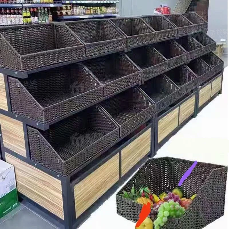 Meicheng Supermarket Wooden Shelves Retail Store Fruit Display Stand ...