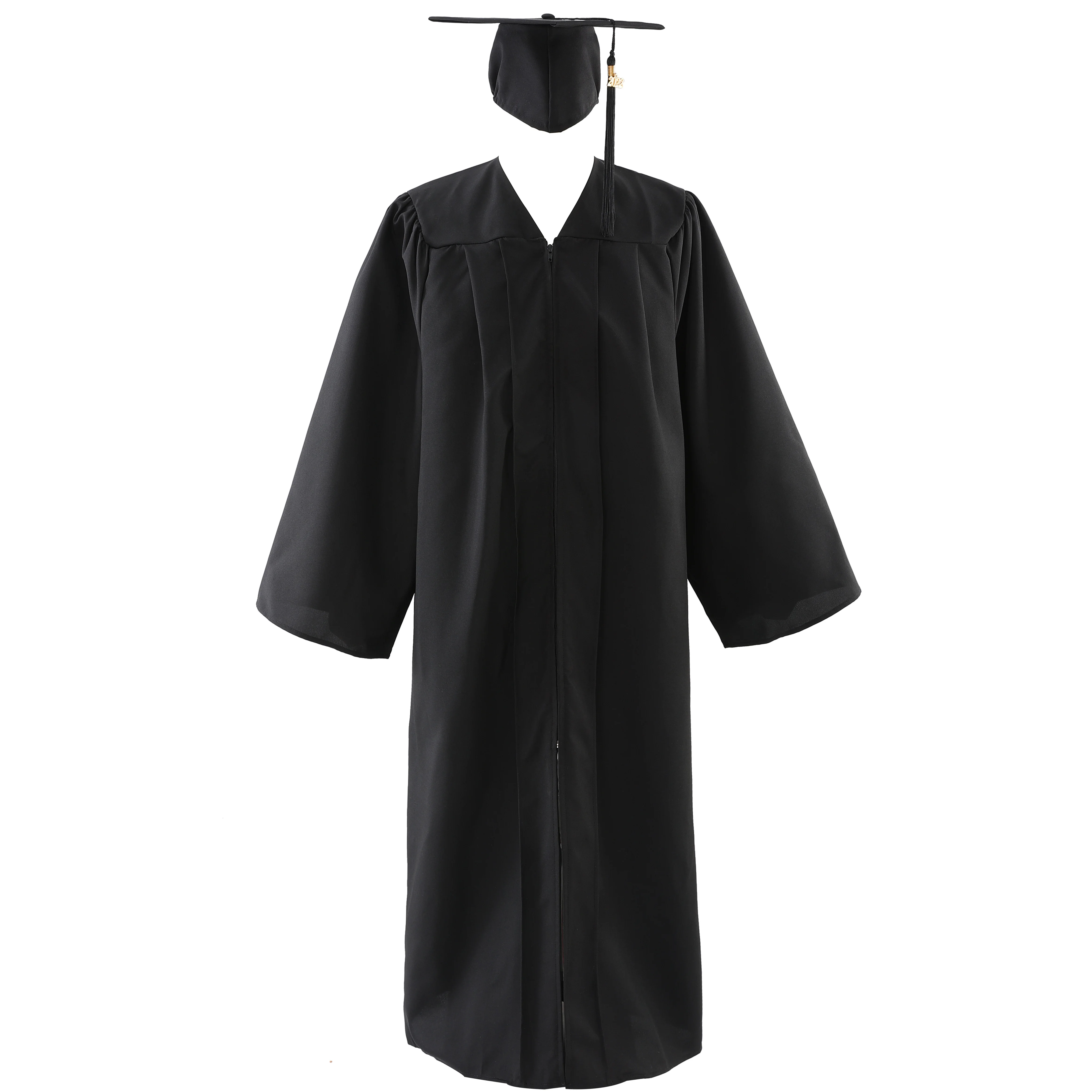 Matte Black High School Adult graduation gown adult classic graduation ...