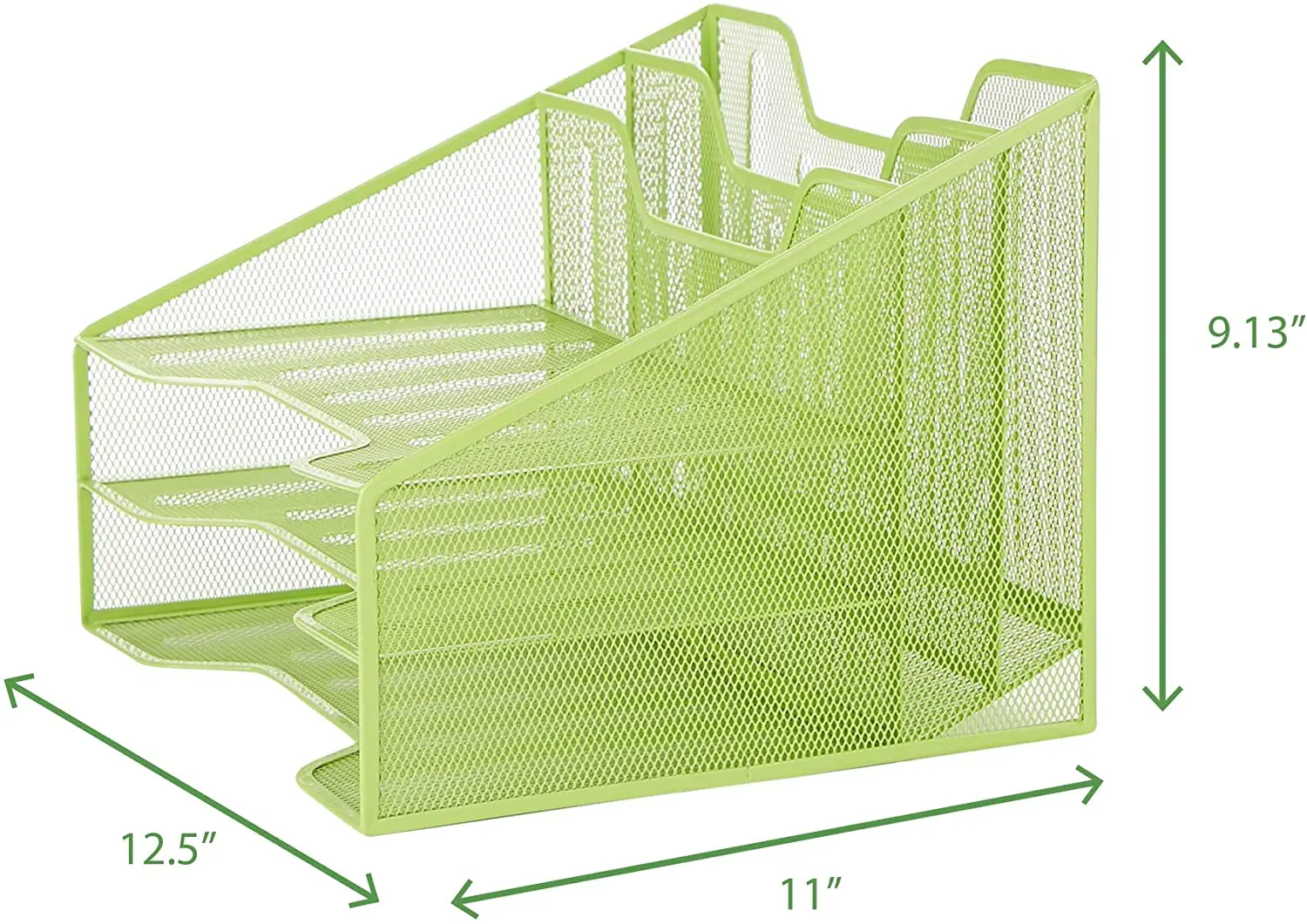 Metal Mesh Office Desktop Organizer Vertical File Holder Paper Trays ...