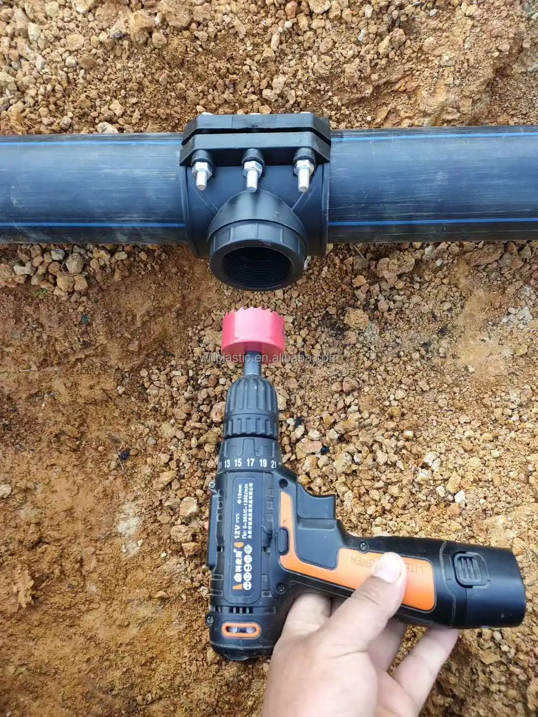 Agricultural Irrigation PVC Saddle Clamp Farm Tool Watering Irrigation ...