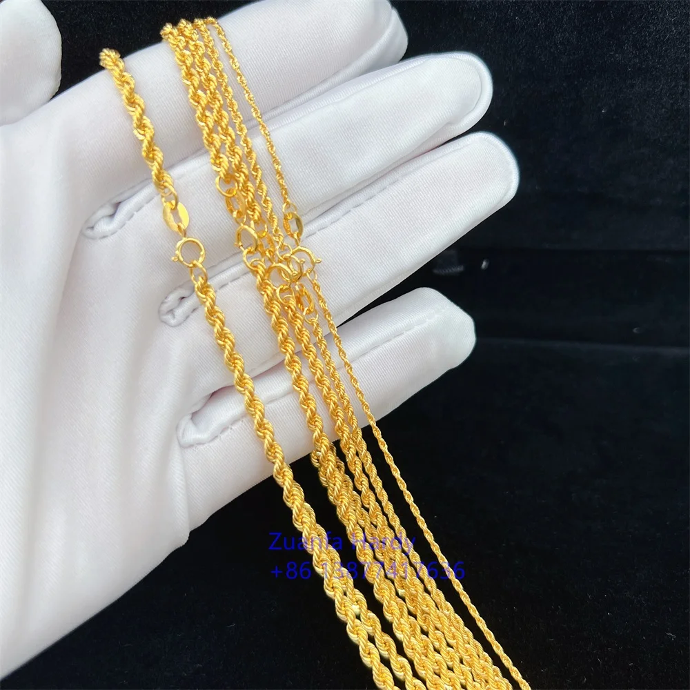 Shop 18 Karat Gold Rope Chain Necklaces - Wholesale Real Gold