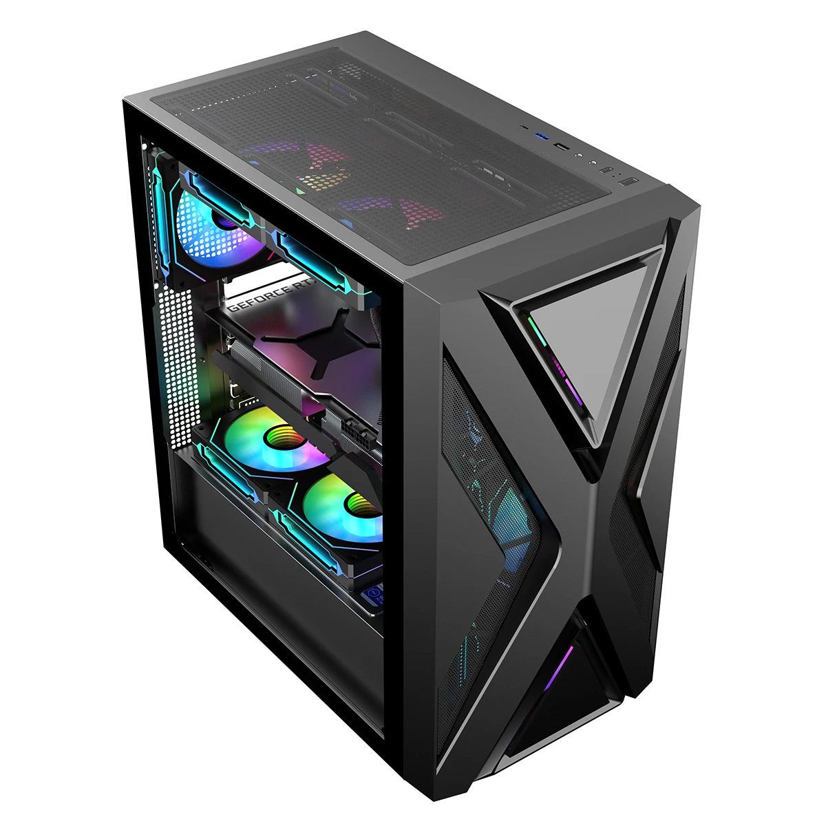 Ruix P30 ATX PC Case - High Quality Tempered Glass Side Panel