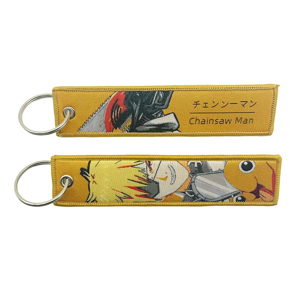 Custom Woven Logo Jet Tag Key Chain Demon Slayer Nar Dbz Sublimation ...
