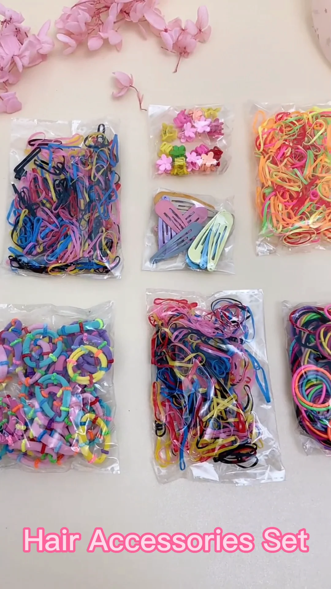 Wholesale 1175pcs Hair Accessories Gift Box Mixed Color Elastic Hair ...