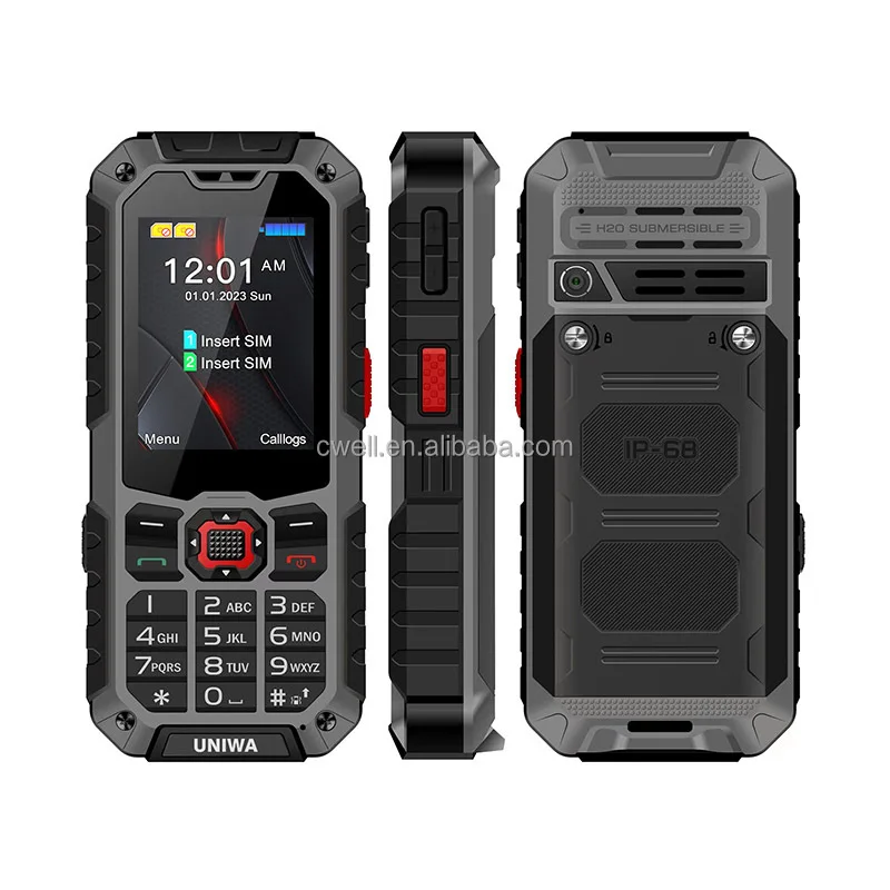 UNIWA S9 2.4 Inch IP68 Waterproof 4G LTE Rugged Phone with Keypad ...