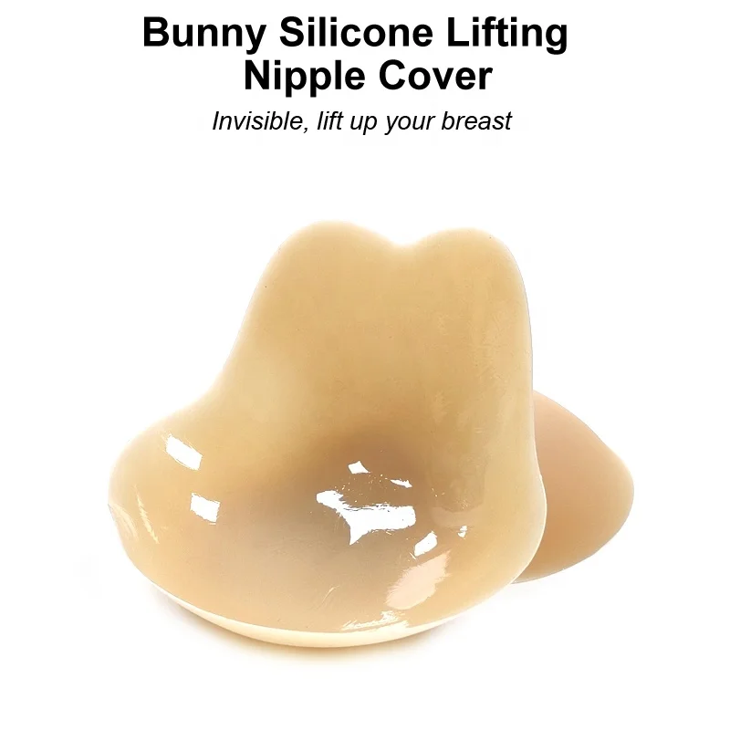 Sticky Rabbit Ear Shape Push Invisible Breast Lift up Silicone Nipple ...