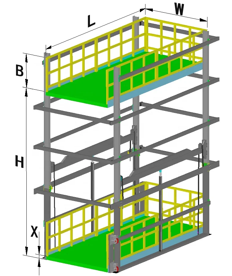 New 300kg Load Capacity Wall-Mounted Hydraulic Elevator Double Guide ...