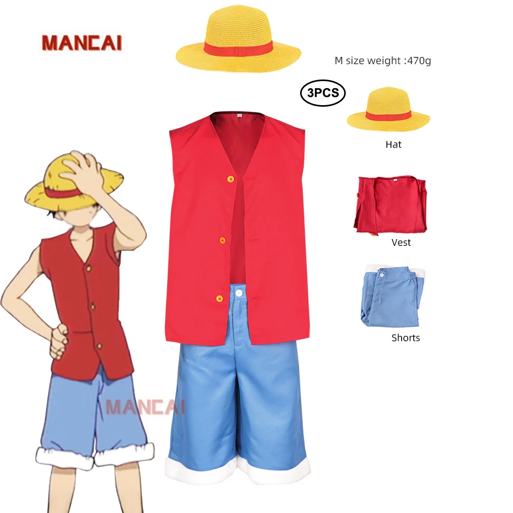 Alibaba.com: Luffy Cosplay 3 Piece Anime Egghead Disguise Costume Vest ...