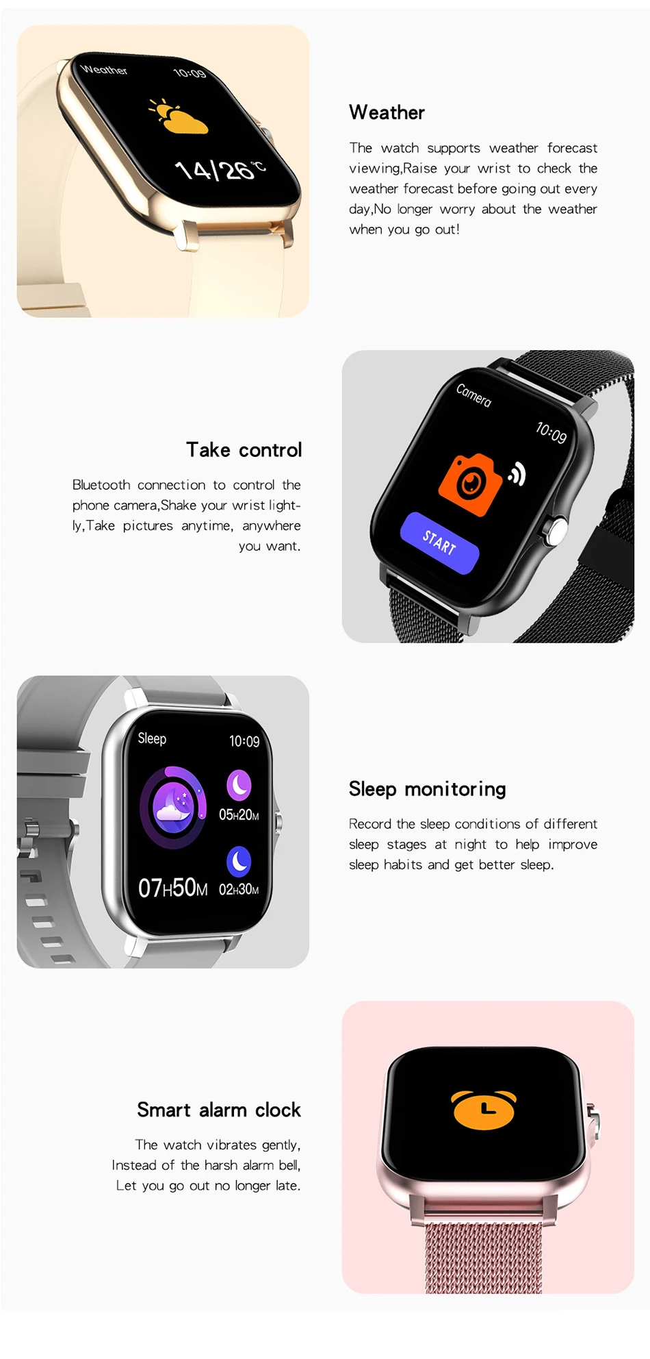 Smart Watch Wristwatch with Magnetic Charging and IP67 Waterproofing