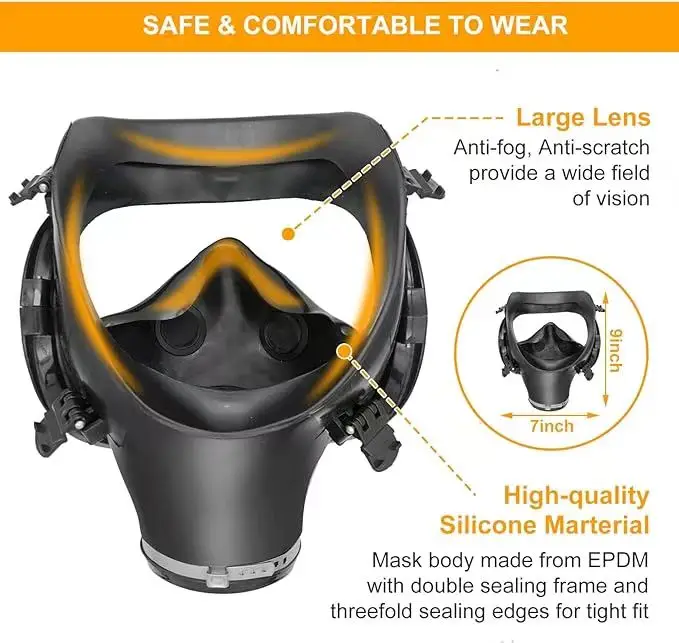 Reusable Anti-Smog Gas Mask - Full Face Chemical Respirator
