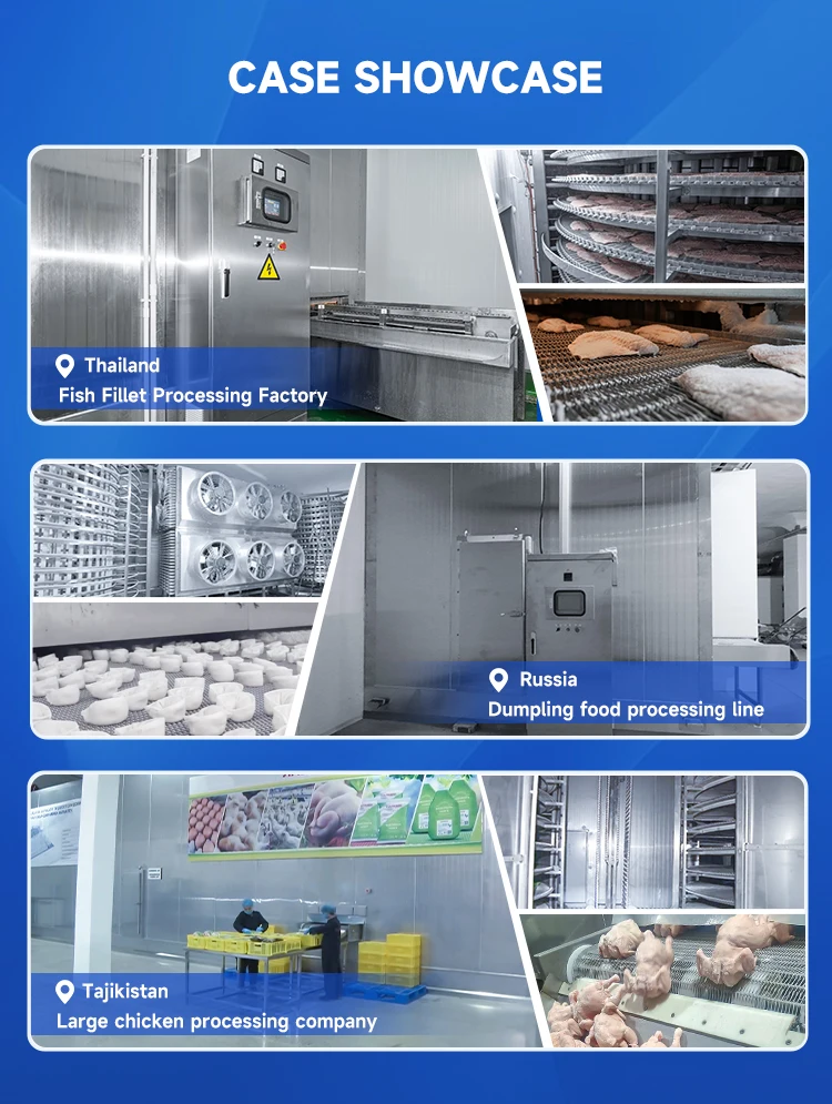 Seafood Frozen Fish Food Processing Line IQF Blast Freezing Spiral ...