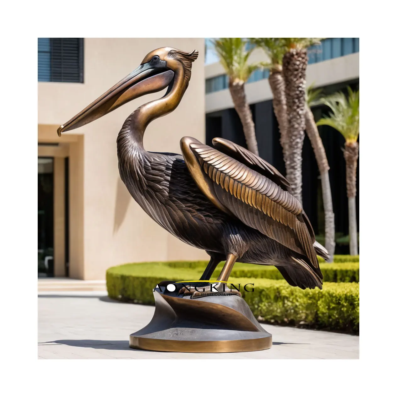 Outdoor-large-statue-zoo-bronze-pelican-sculpture Large Bird Statue For ...