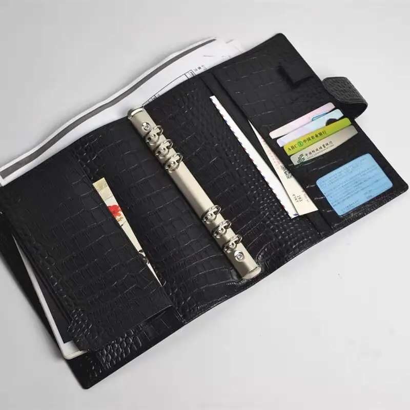 Crocodile Pu Leather Filofax Organizer Binder Planner