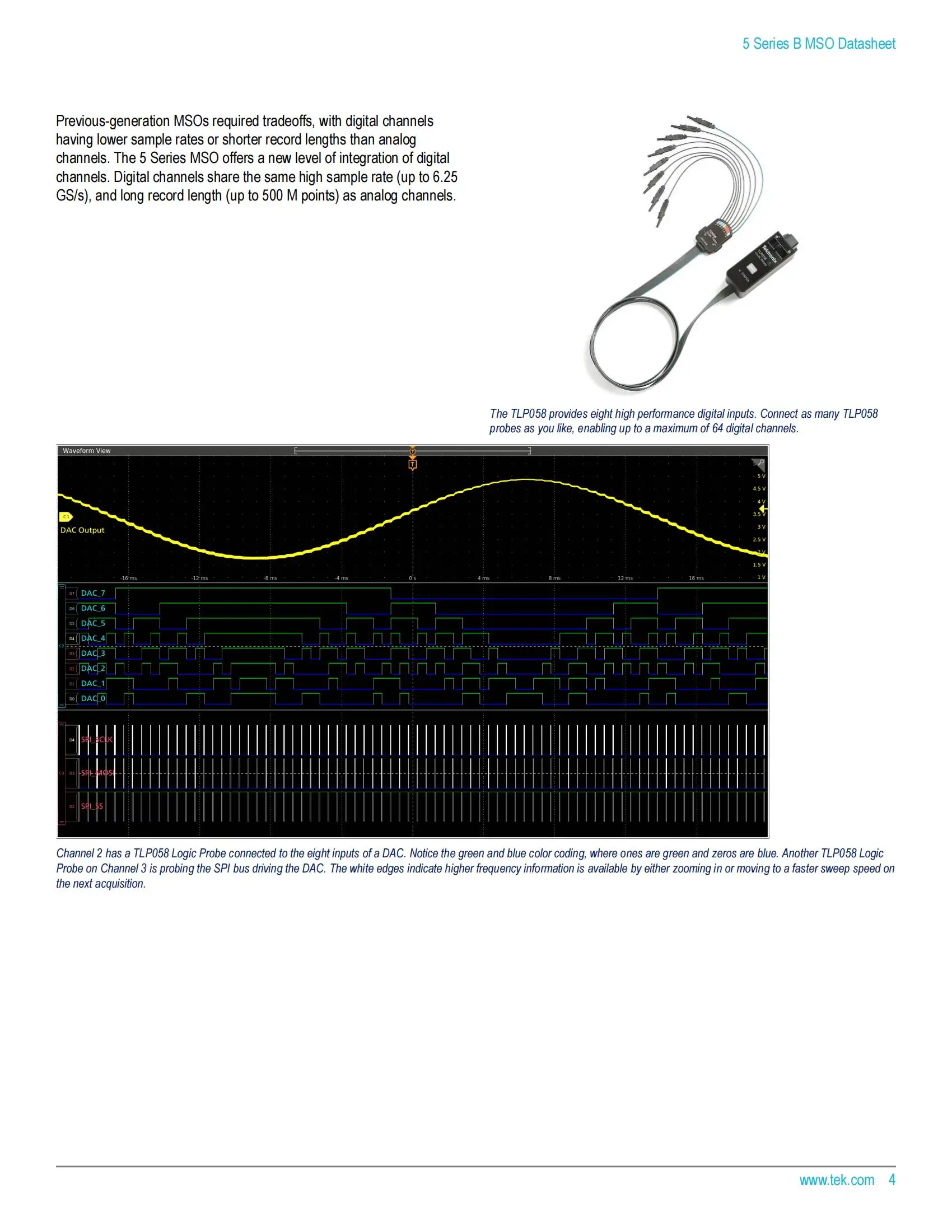 Tektronix MSO58B 50 MHz/ 2 GHz 4/32 Channels 5 Series B MSO Mixed ...