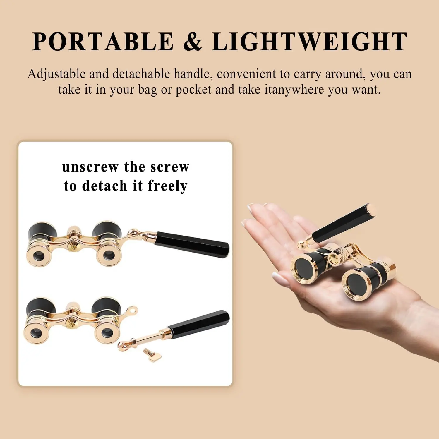 3x25 Opera Binoculars - Coated Lens Telescopes for Theater