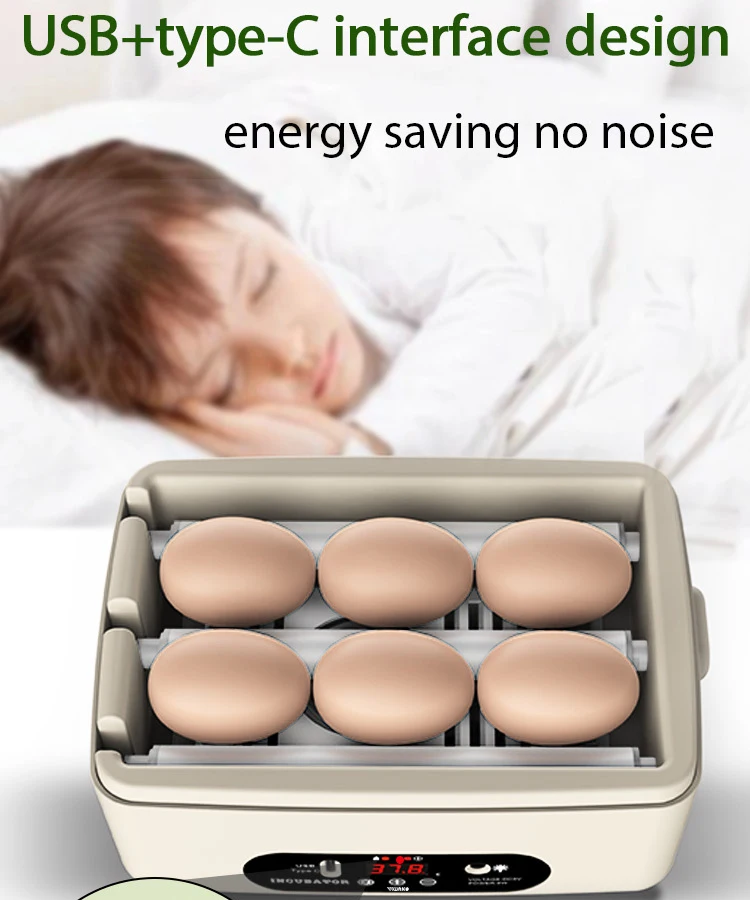 YIWAN-miniincubadoras para el hogar, máquina de incubar 6 huevos de ...