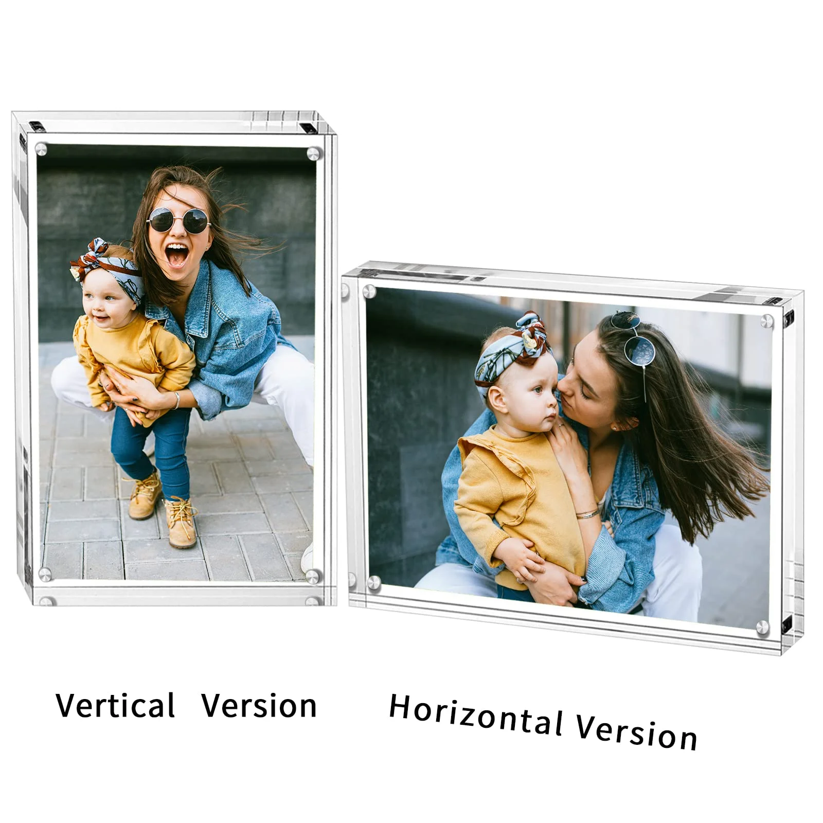 Custom Sized Desktop Display - Double-Sided Clear Acrylic Frame