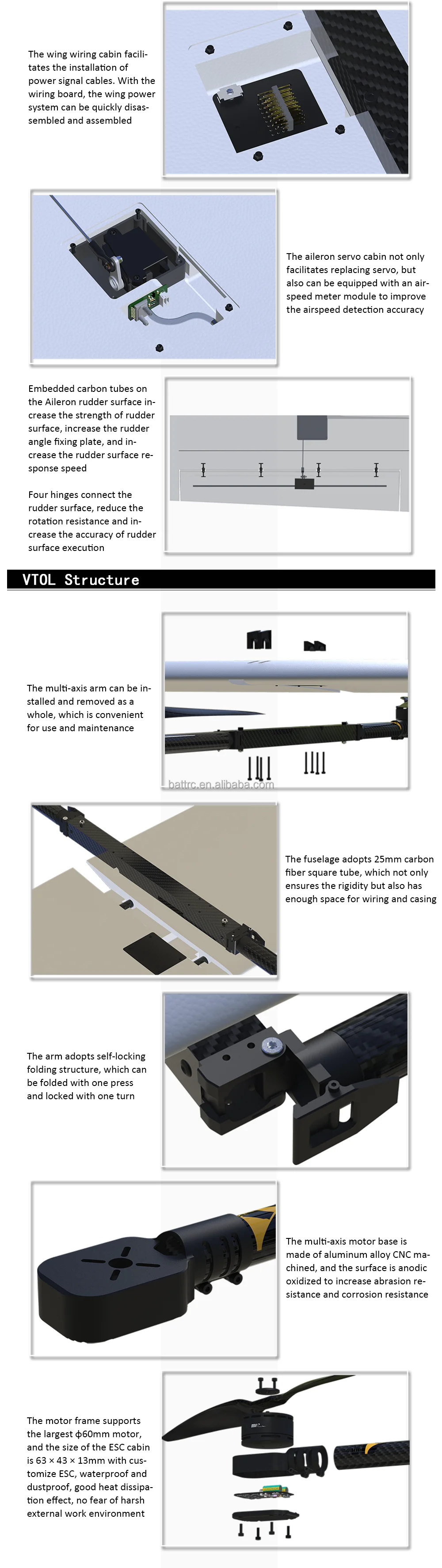 MFE Fighter 2430mm Wingspan Compound Wing EPO VTOL UAV Kit