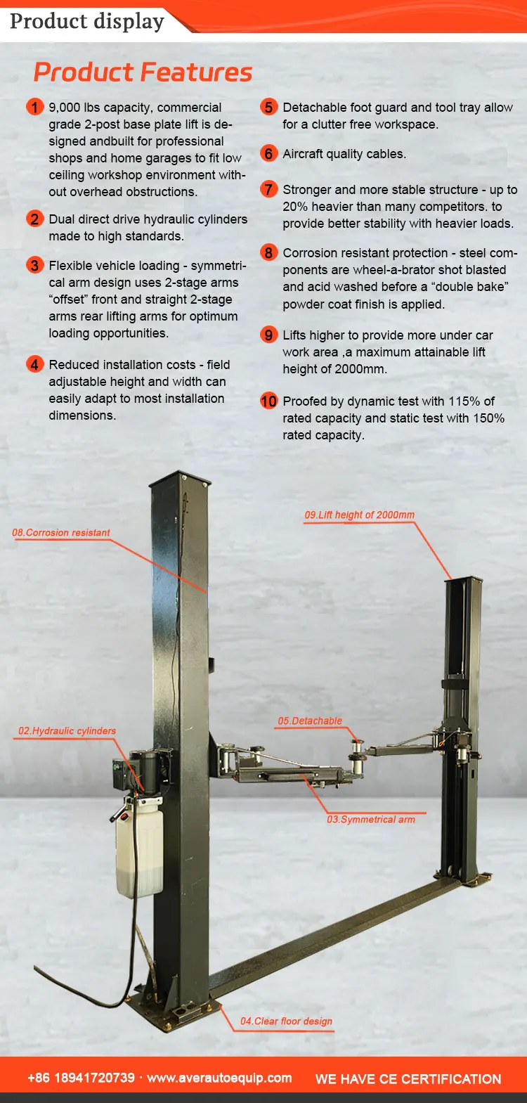 China Cheap Car Hoist 2 Post 4 Ton Two Post Car Lift Garage Lift for ...