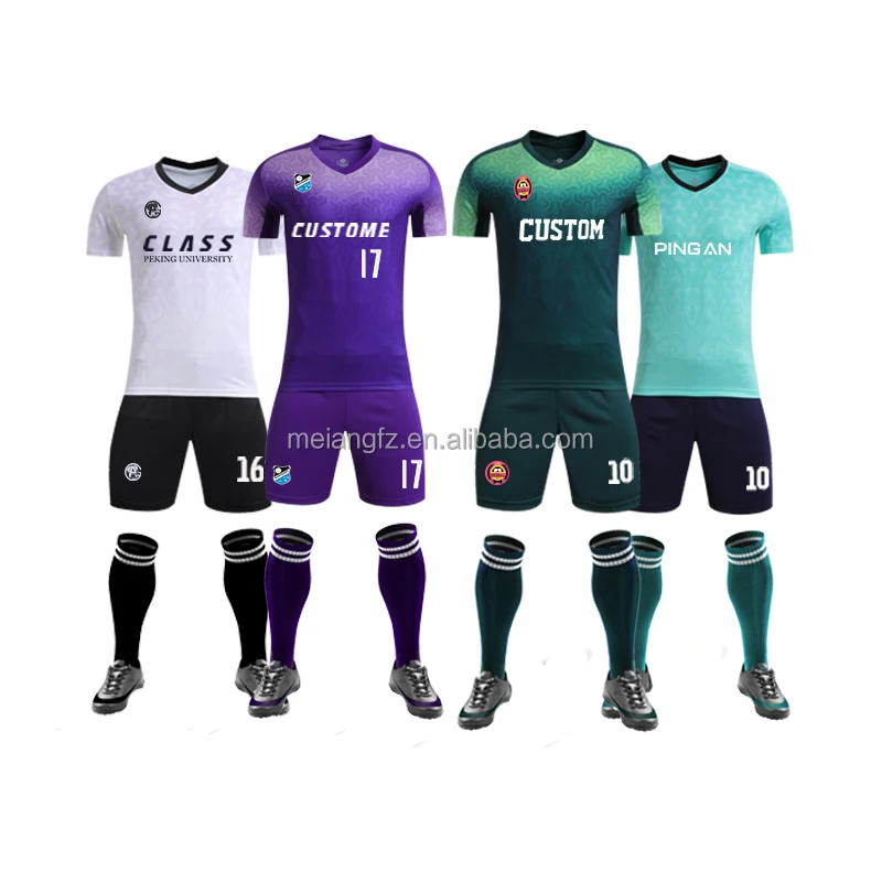 Custom Logo Soccer Uniforms Sets Sports Wear Blank Soccer Jersey Team ...