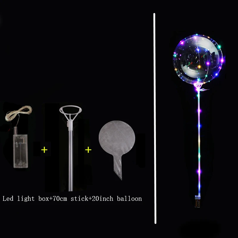 BLN LED Bobo Light up Balloon - 70CM Handheld Transparent Balloon